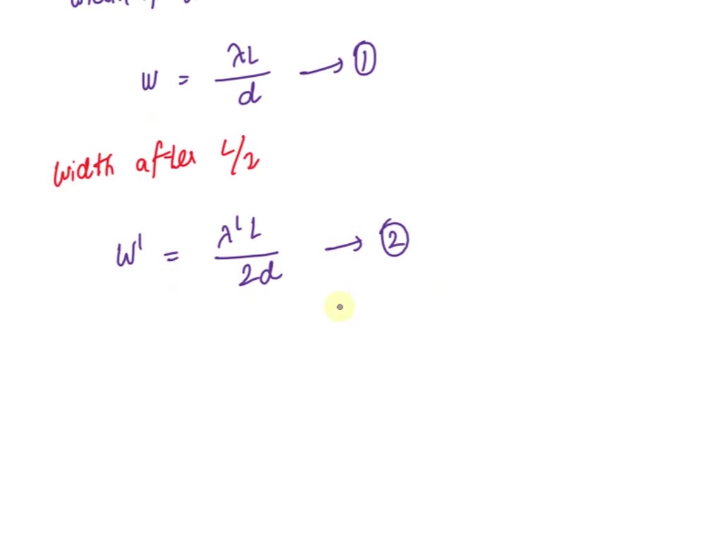 SOLVED: In Young's double-slit experiment, the fringe width obtained is ...