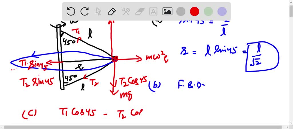 SOLVED: A ball of mass m is connected to a vertical revolving axle by ...