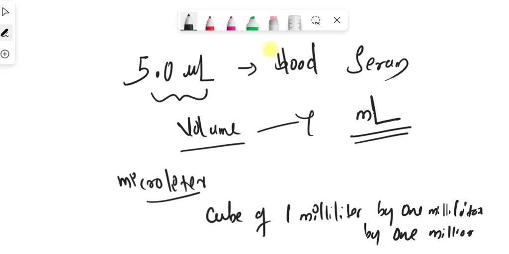 SOLVED: Many medical laboratory tests are run using 5.0μ L blood serum ...
