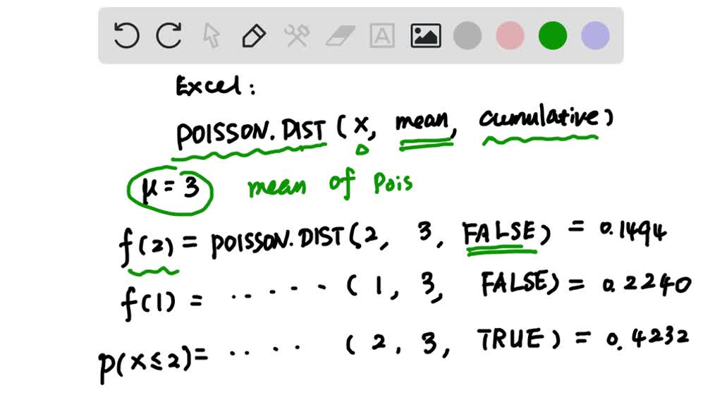 SOLVED: 44. Consider a Poisson distribution with u= 3. PLEASE SHOW ...