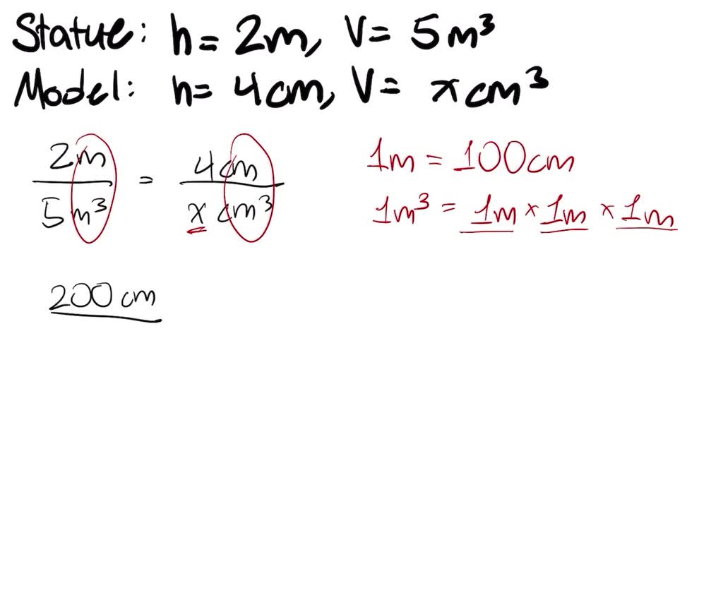 SOLVED: A statue two meters high has a volume of five cubic meters. A ...