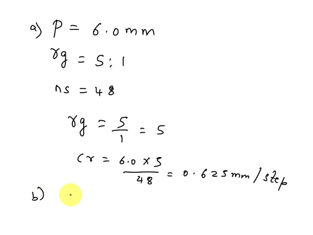 SOLVED: The work table of a positioning system is driven by a leadscrew with pitch p = 6.0 mm ...