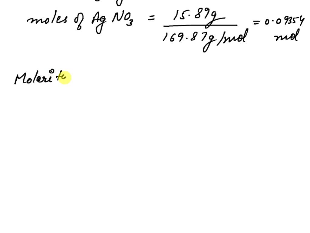 SOLVED: A professor would like you to prepare 25 mL of 1.45 M silver ...