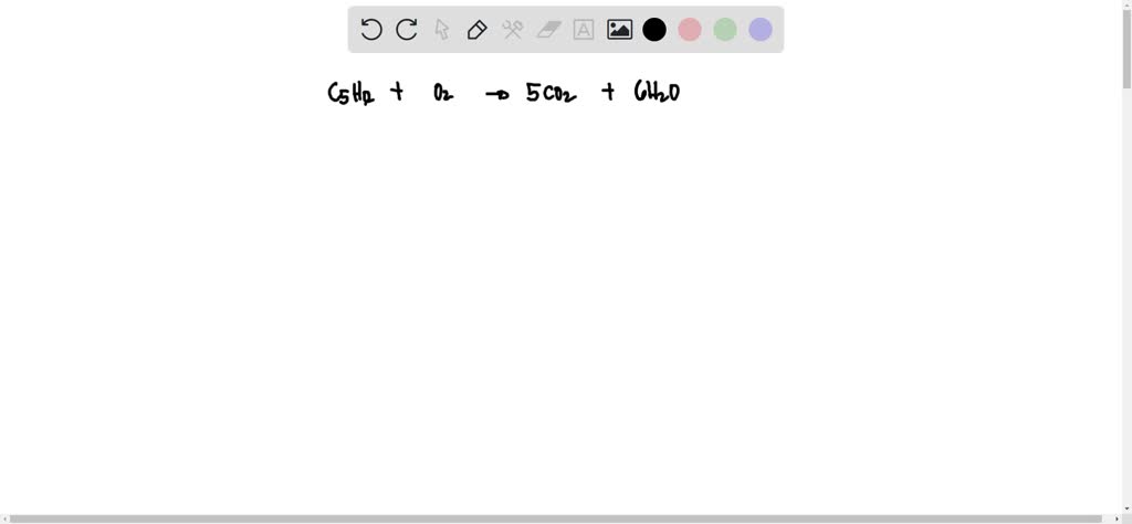 SOLVED: Balance the reaction for the combustion of pentane: ?C5H12+?O2→ ...