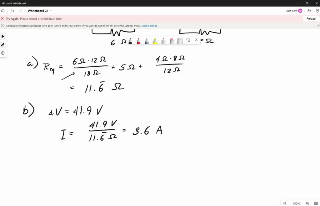 SOLVED: CombinationCircuit Consider the circuit shown below: Calculate ...