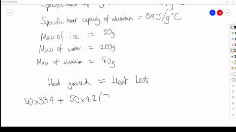 An ice cube is 50 grams in mass and at ooc temperature if...