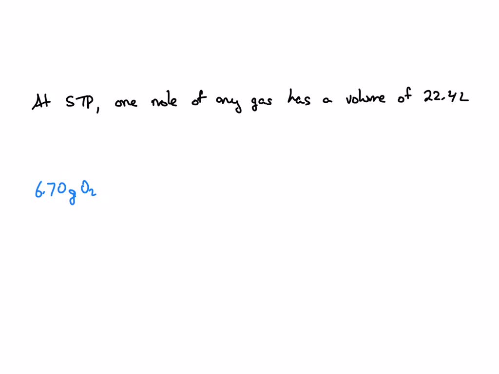 SOLVED: Use the molar volume to calculate each of the following at STP ...
