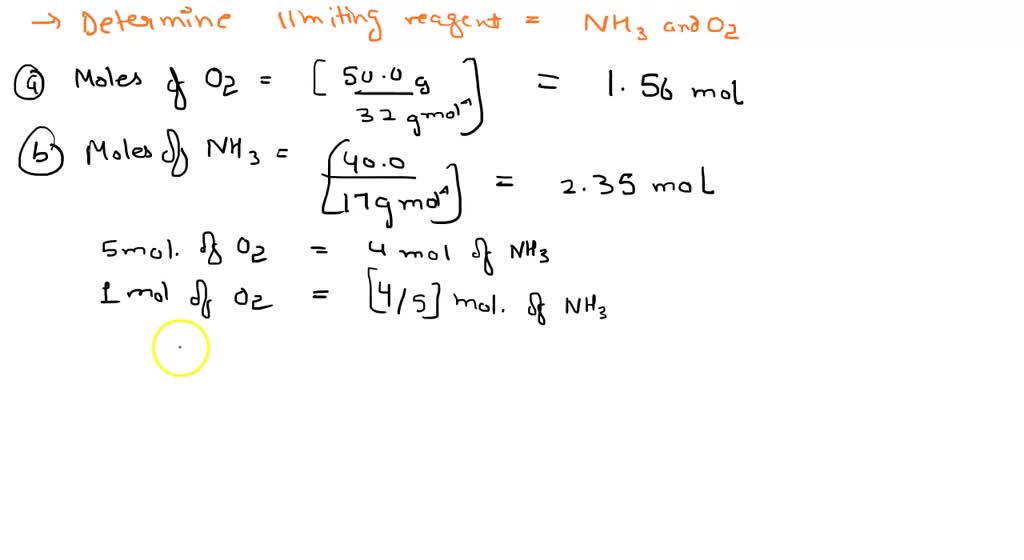 SOLVED: Ammonia reacts with diatomic oxygen to form nitric oxide and ...