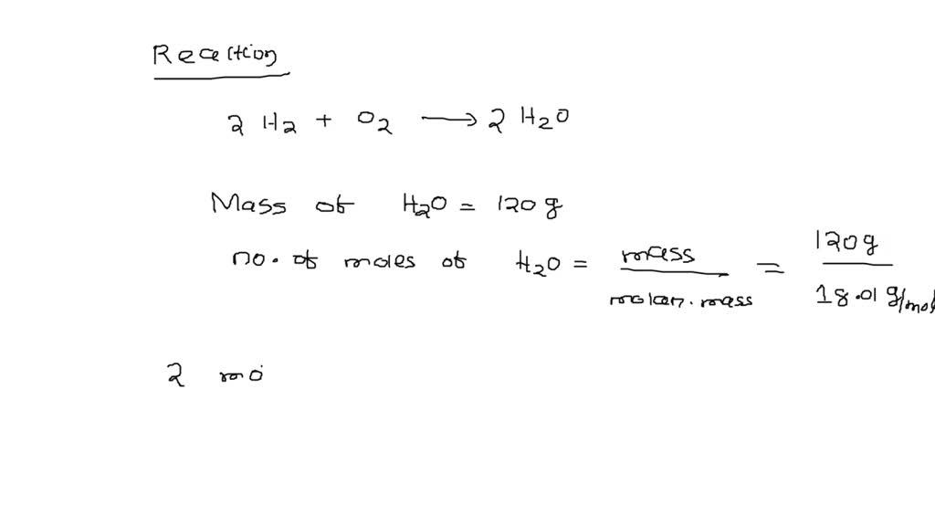 SOLVED: hydrogen gas reacts with oxygen gas to produce water. how many moles of hydrogen do you ...