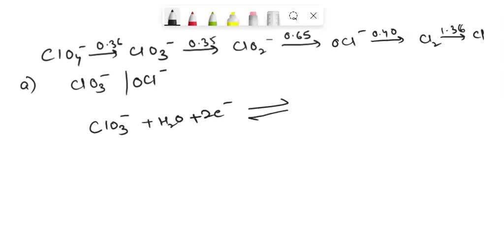 SOLVED: In acidic condition (pH = 0), the Latimer diagram of Cl is ...