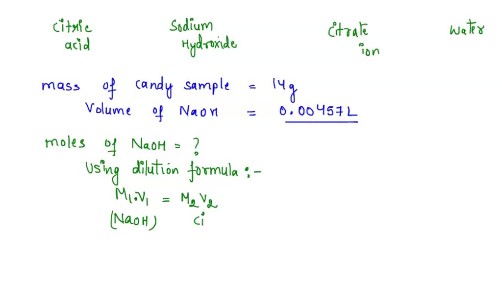 SOLVED: To measure the amount of citric acid (C6H8O7) in a certain ...