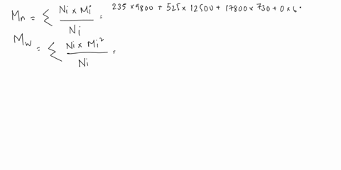 1 calculate the mn mw and pdi for a polymer with the...