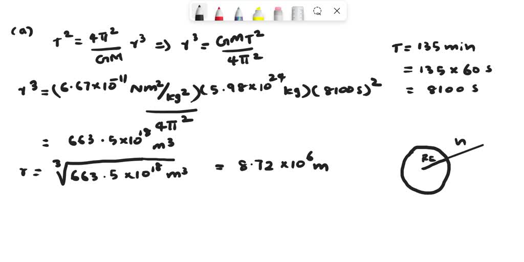 SOLVED: An artificial satellite circling the Earth completes each orbit ...