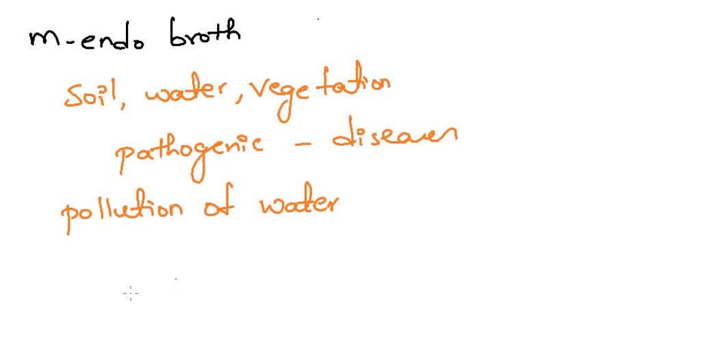 SOLVED: Why must m-Endo broth or some similarly selective and ...