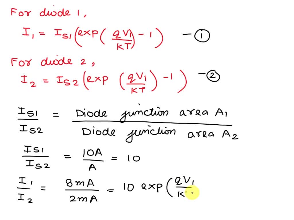 SOLVED: Find the voltage V in the following circuit, if the junction ...