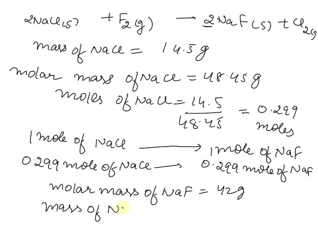 SOLVED: 6) A 14.5 g sample of sodium chloride reacts with excess ...
