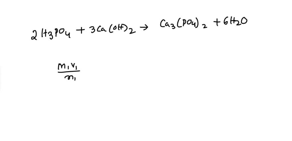 SOLVED: Calculate the volume (mL) of 0.100 M H3PO4 required to neutralize 25.0 mL of 0.010 M Ca ...