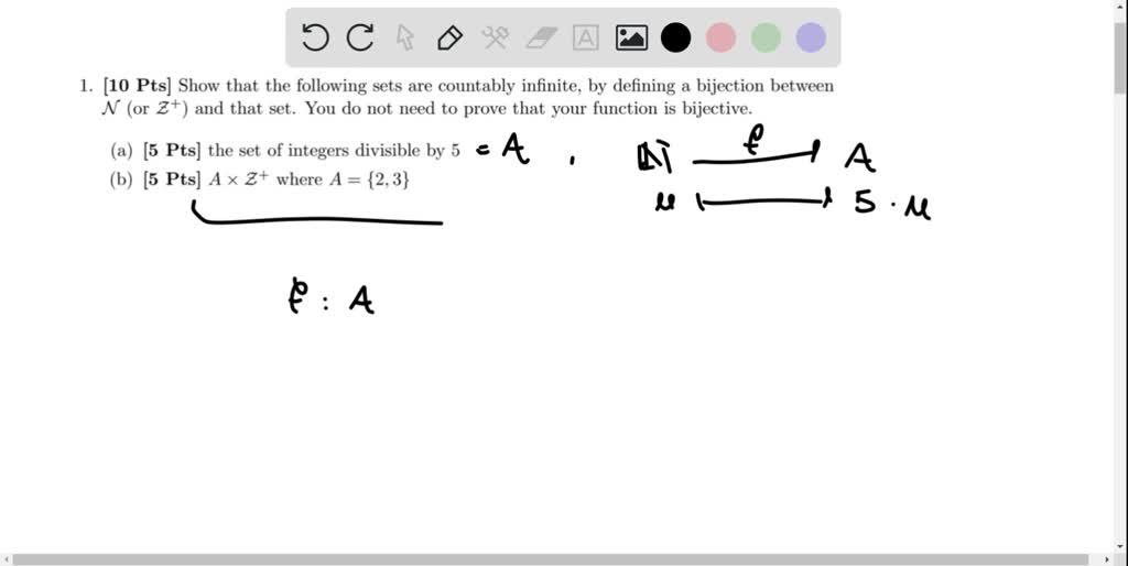 SOLVED: [10 Pts] Show that the following sets are countably infinite, by defining a bijection ...