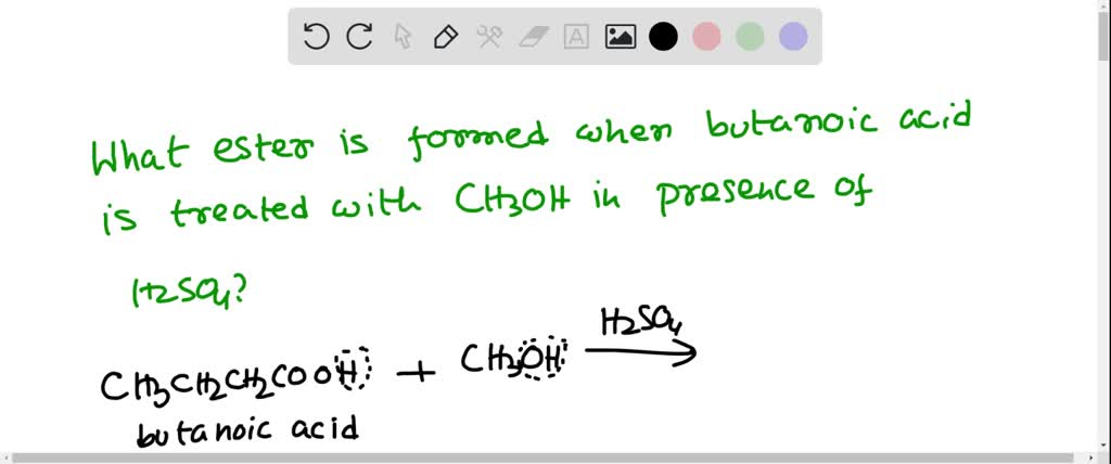 SOLVED: Draw the ester structure formed when carboxylic acid CH3CH2CH2CH2CH2COOH is treated with ...