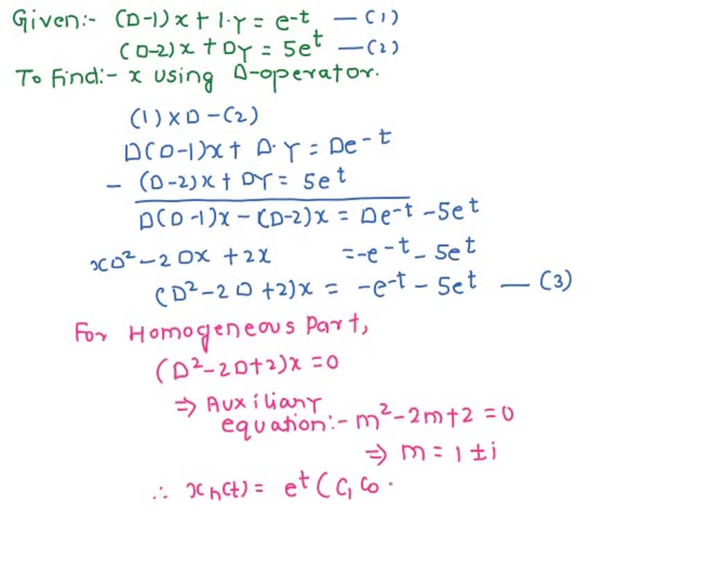 SOLVED:o] QUESTION 3 Solve for x and y in the following set of ...