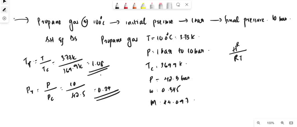 SOLVED: Propane gas at 100Â°C is compressed isothermally from an ...