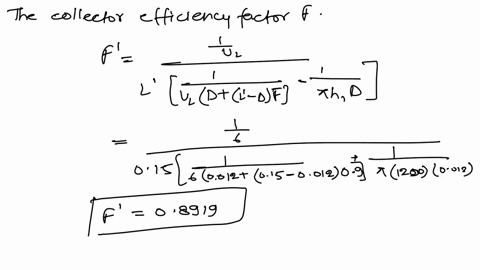 Calculate the heat removal factor frfor a collector having...