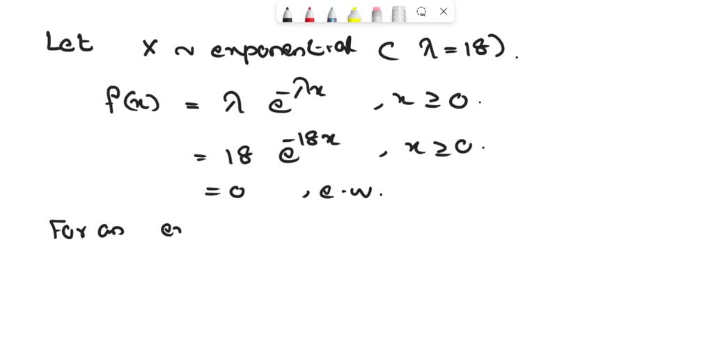 SOLVED: An exponential distribution has the rate parameter = 18. What ...