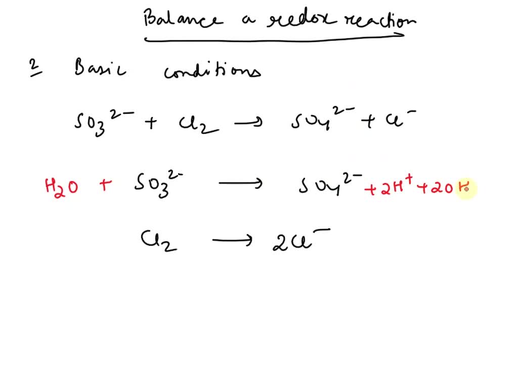 SOLVED: Balance the following redox equation using Half Reaction Method ...