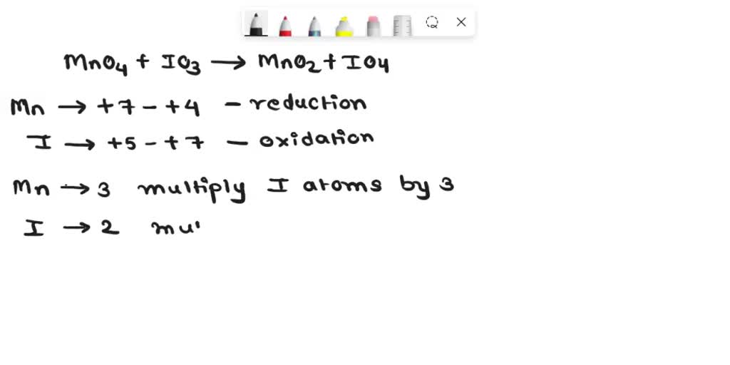 SOLVED: Balance by oxidation number method. (steps needed) MnO4(aq ...