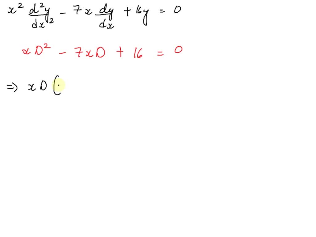 SOLVED: d2y dr2 +16y = 0 has 24as solution: Applying reduction order we ...
