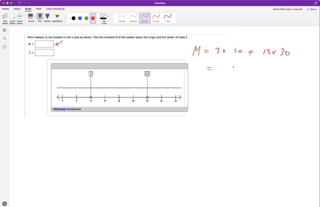 SOLVED: Point-masses mi are located on the x-axis as shown. Find the moment M of the system ...