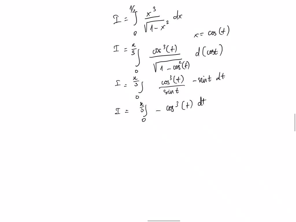SOLVED: Use appropraite trignometric substitution to compute : I=∫0^(1 ... SOLVED: Use appropraite trignometric substitution to compute : I=∫0^(1 ...