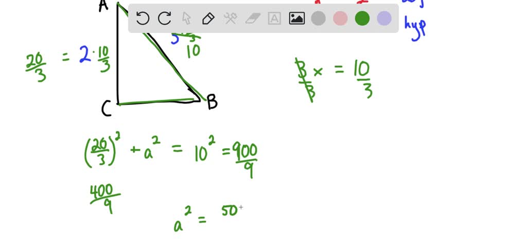 SOLVED: Right triangles ABC and DBC with right angle C are given below: cos(A) = AB/AC = 3/10 ...