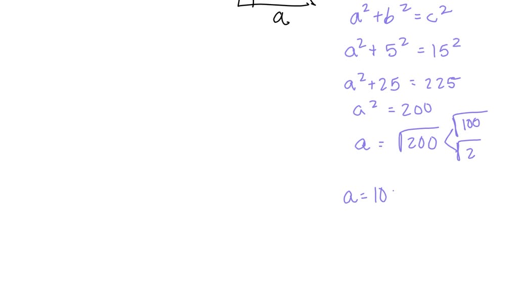 SOLVED: The hypotenuse (side c) of the triangle has length 15 and the ...