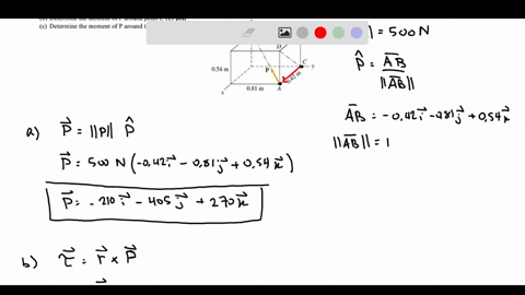 PROBLEM 3 A force P of magnitude 520 lb. acts on the frame...