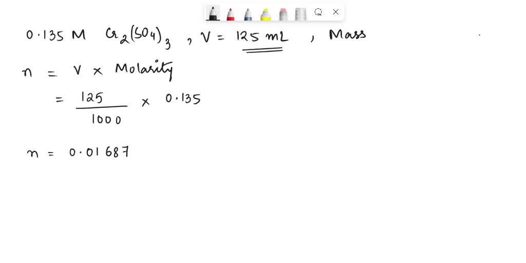SOLVED: A) You need to make an aqueous solution of 0.135 M chromium(II ...