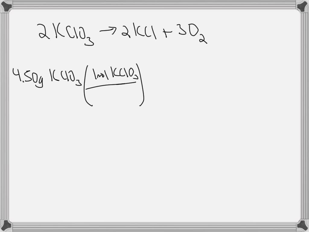 SOLVED: Decomposition of KClO3 is sometimes used to prepare small amounts of O2 in the ...