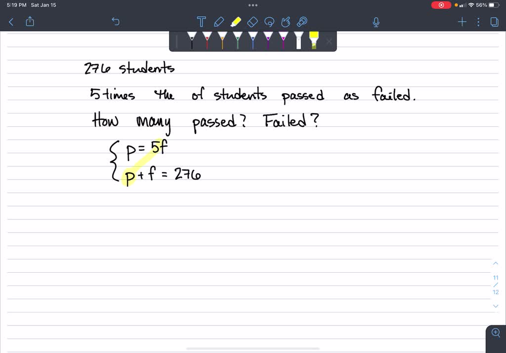 SOLVED: 276 students enrolled in a freshman-level chemistry class. By ...