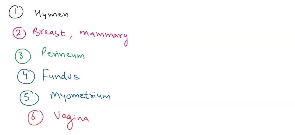 SOLVED: Female Reproductive Anatomy 1. The membrane covering the ...