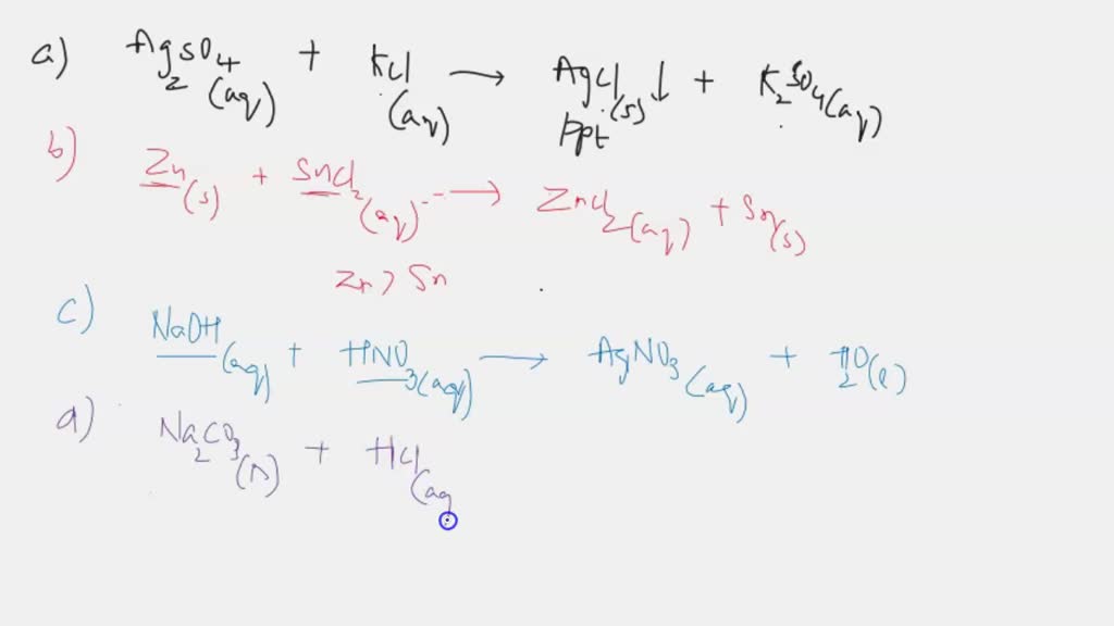SOLVED: 99 Consider the balanced equation shown and identify the ...