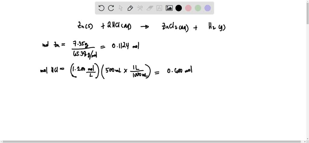 SOLVED: Zinc metal dissolves in hydrochloric acid to yield hydrogen gas and an aqueous solution ...