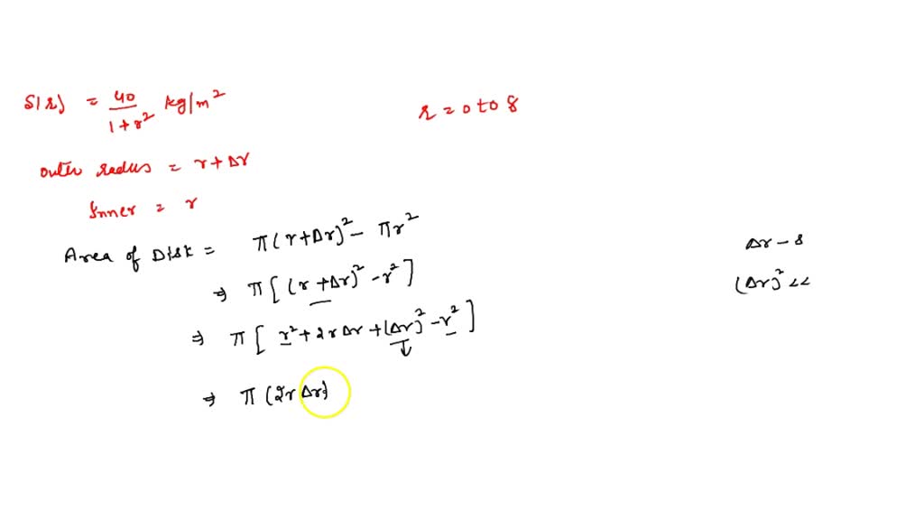 SOLVED: point) The density of oil in circular oil slick on the surface ...