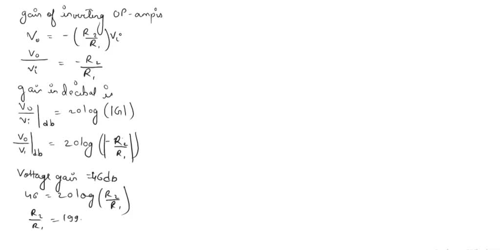 SOLVED: 4. Using the circuit below and assuming an ideal op amp, design an inverting amplifier ...