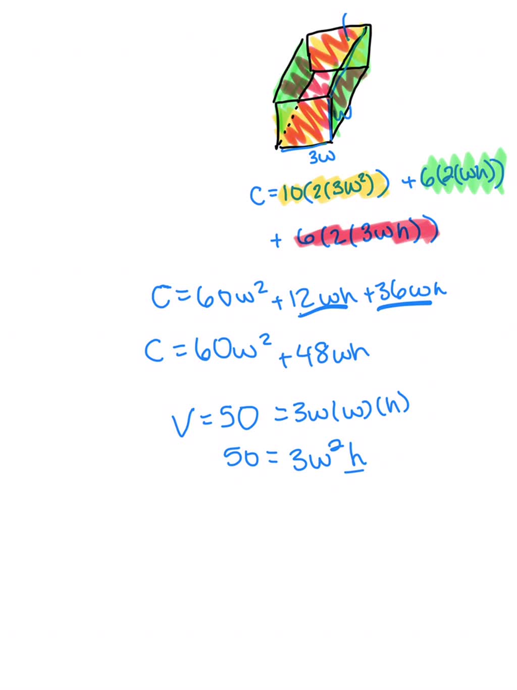 SOLVED: Word problems 1 1. A rectangular box with an open top must be built to have a volume of ...