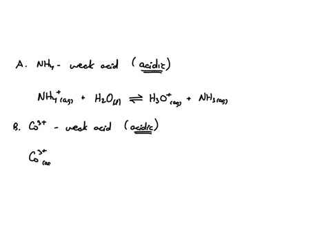 Determine whether each cation is acidic or ph neutral for...