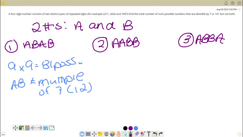 Solved A Four Digit Number Consists Of Two Distinct Pairs Of Repeated Digits For Example 2211