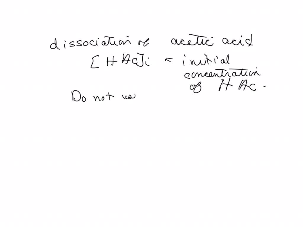 SOLVED: In the ICE table for the dissociation of acetic acid, what is ...