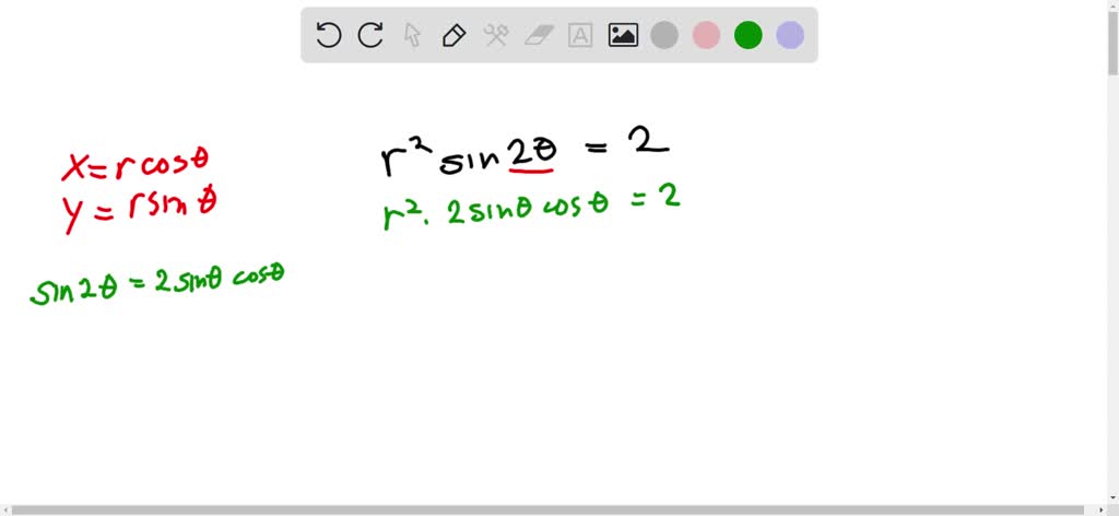 SOLVED: Convert the polar equation to Cartesian equation. Then use ... SOLVED: Convert the polar equation to Cartesian equation. Then use ...