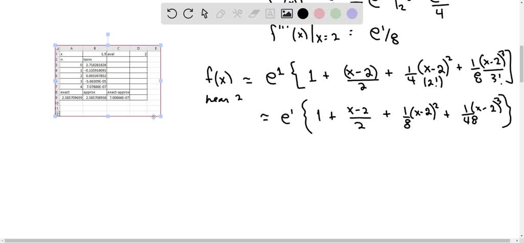 SOLVED: Calculate the first three terms of the Taylor series for f (x ...
