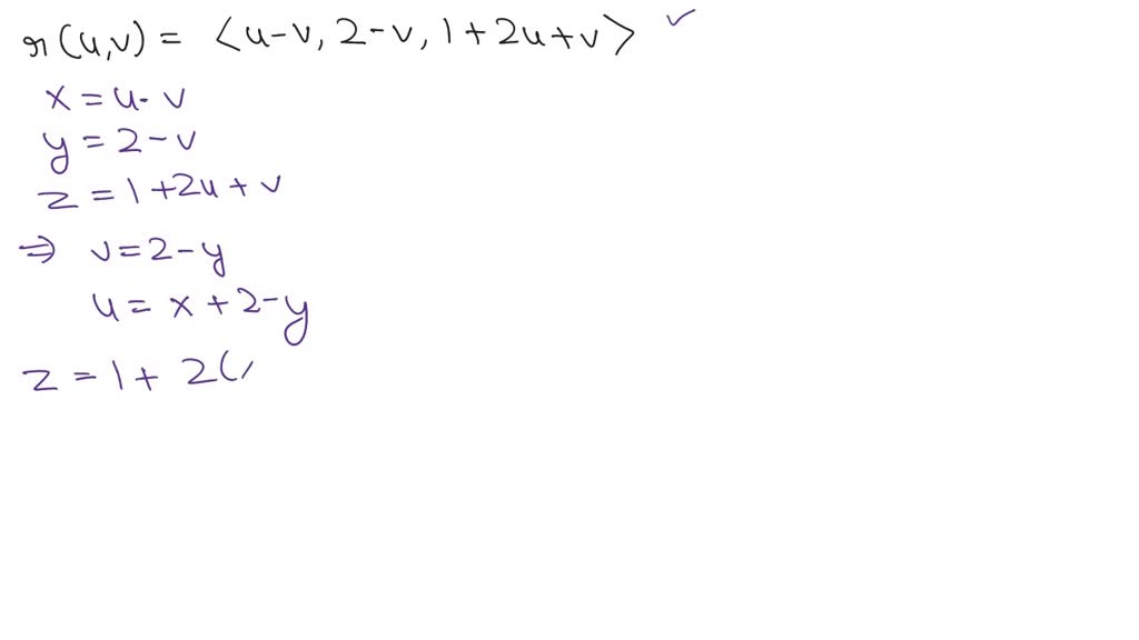 SOLVED: Question 1 0,3 pts Identify the surface with the vector function r(u, v) = (u v,2 0,1 ...